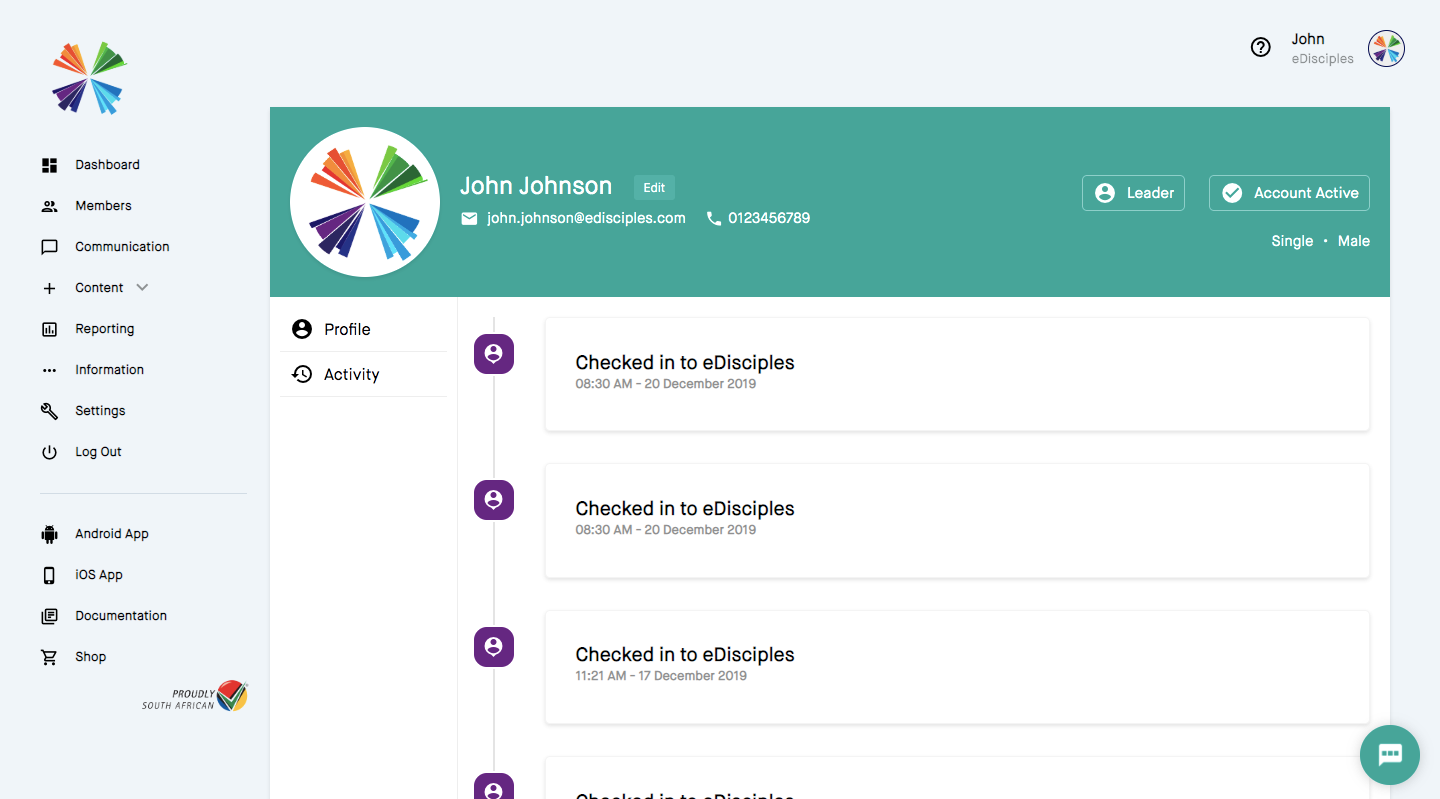 QR Check In – eDisciples Docs