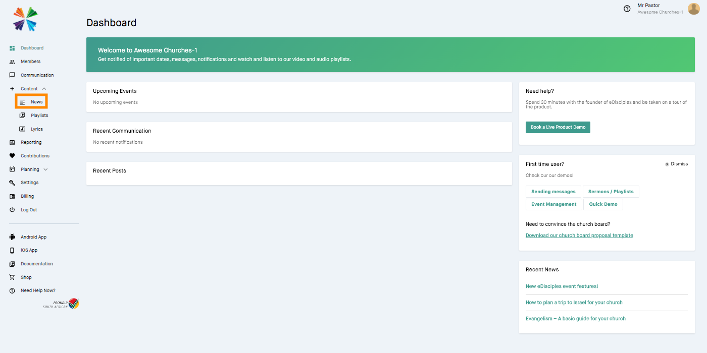 Adding a new post – eDisciples Docs