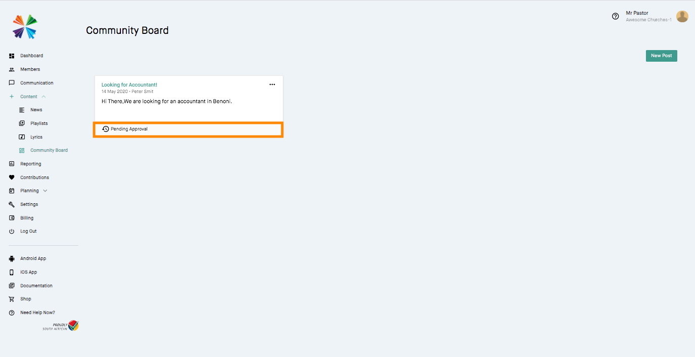 Adding a new community board post – eDisciples Docs