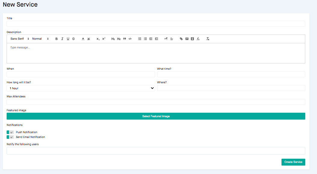 Create a new service booking – eDisciples Docs